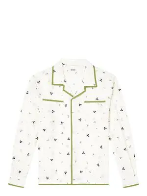 BODE Blackberry Patch Camp-collar Embroidered Linen Shirt - White