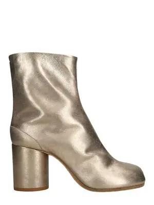 MAISON MARGIELA Metallic Leather Tabi Ankle Boots - Gold