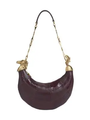 Chloé Leather And Snakeskin Chain Horse Shoulder Bag - Purple