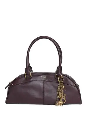 Chloé Leather Bowling Top-handle Bag - Purple