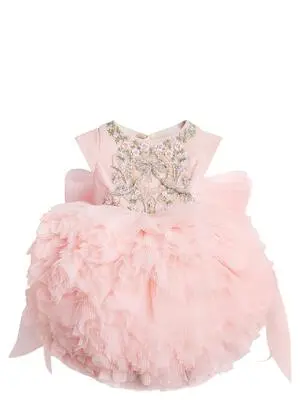 MAISON AVA Embellished Bow Dress - Pink