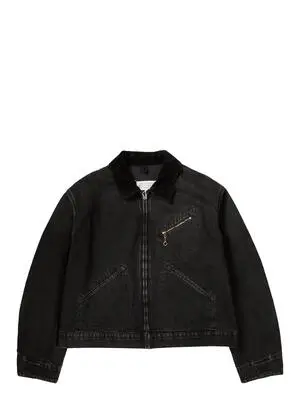 MAISON MARGIELA Zip-up Denim Jacket - Black