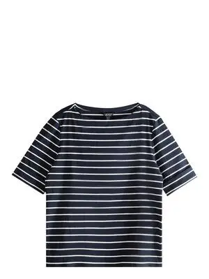 Polo Ralph Lauren Stripe Elbow Sleeve Knit Top - Blue