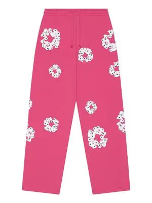 DENIM TEARS Rhinestone Cotton Wreath Sweatpants - Pink