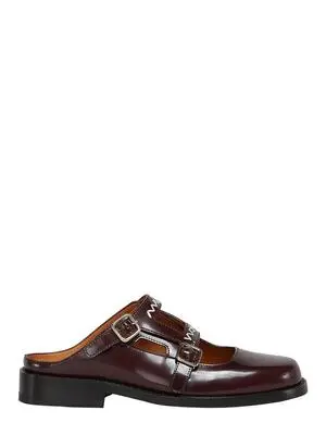 Marni Double Buckle Sabot Loafer - Brown