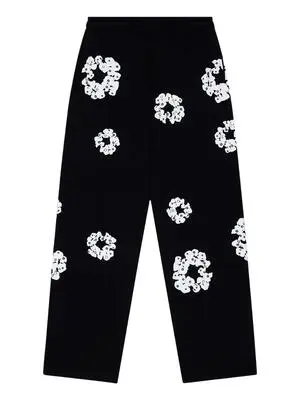 DENIM TEARS Rhinestone Cotton Wreath Sweatpants - Black