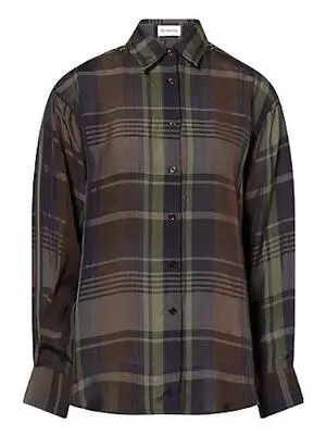 THE FRANKIE SHOP Check-print Woven Shirt - Navy Tartan