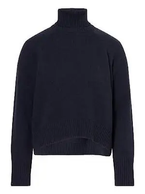 ME+EM Raglan-sleeve Detachable-snood Cashmere Jumper - Navy