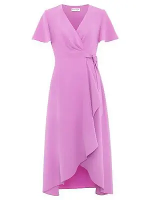 PHASE EIGHT Wrap-front Woven Midi Dress - Lilac