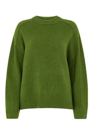 Whistles Round Neck Long-sleeve Wool Jumper - Green
