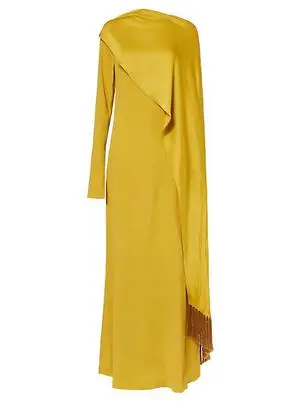 TALLER MARMO Mounia Fringed Maxi Dress - Amber