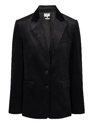 Vince Single-breasted Velvet Blazer - Black