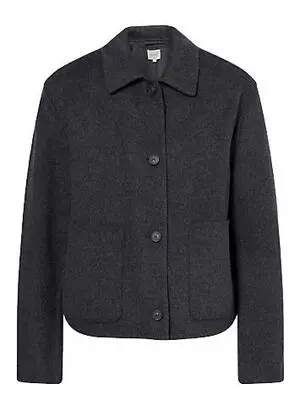 Vince Wool And Cashmere-blend Short Jacket - Charcoal