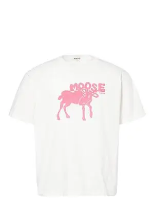 BODE Antlers Graphic-print Cotton T-shirt - Cream