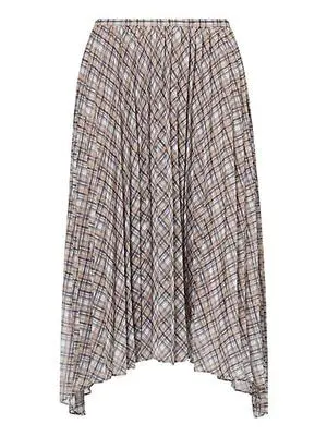 Acne Studios Check-print Woven Midi Skirt - Grey