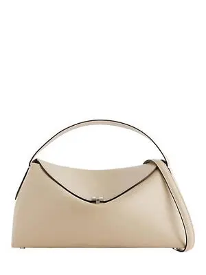 TOTEME T-lock Leather Top Handle Bag - Fawn