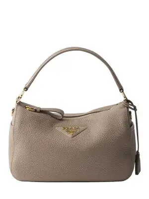 Prada Small Leather Bag Clay Gray