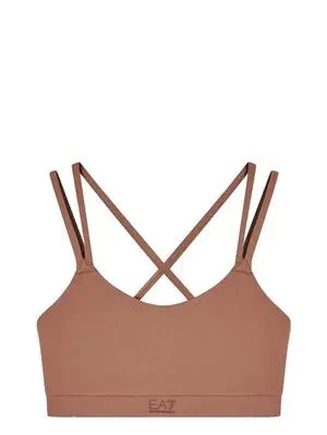 EA7 Sport Bra In Stretch Jersey - Brown