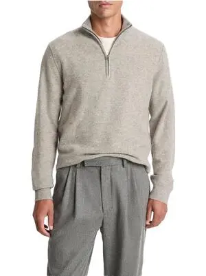 Vince Cashmere Quarter-zip Sweater - Natural