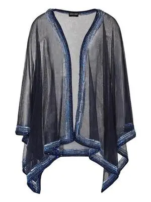 Giorgio Armani Tulle Cape With Sequins Blue / Navy