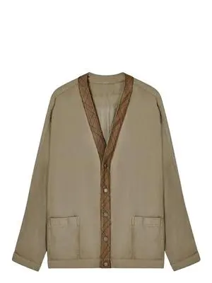 Giorgio Armani Cupro And Linen Shirt Jacket - Brown