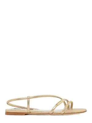 Giorgio Armani Flat Sandals In Sparkling Nubuck - Gold