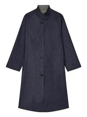 Emporio Armani Reversible Denim Trench Coat - Blue