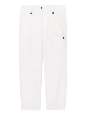 Giorgio Armani Linen Blend Pleat Trousers - White