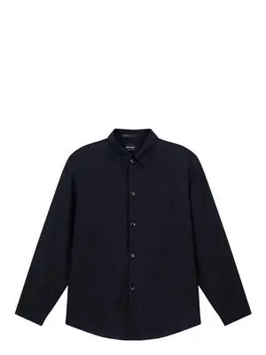Giorgio Armani Chevron Viscose Twill Shirt Jacket - Black