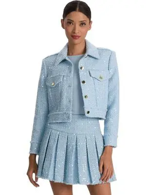 Alice + Olivia Chloe Tweed Jacket - Blue