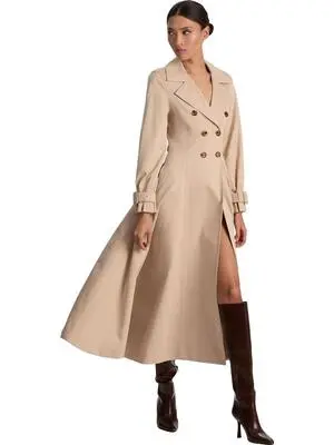 Alice + Olivia Ellie Maxi Trench Coat - Neutral