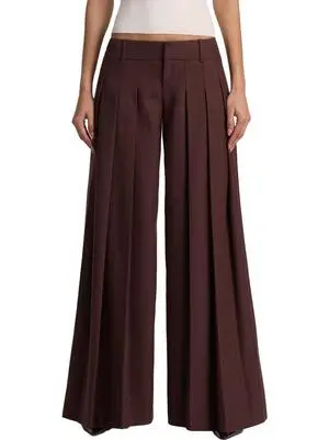 Alice + Olivia Simon Pleated Trouser Brown / Pink / Yellow
