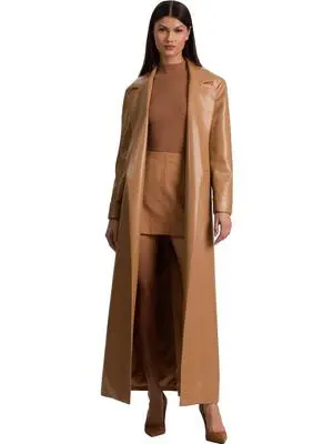 Alice + Olivia Jimmy Vegan Leather Trench Coat - Neutral