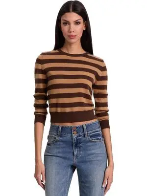 Alice + Olivia Carolann Cashmere Pullover - Chocolate