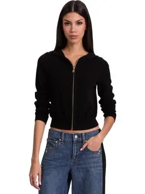Alice + Olivia Dollie Cashmere Zip-up Hoodie - Black