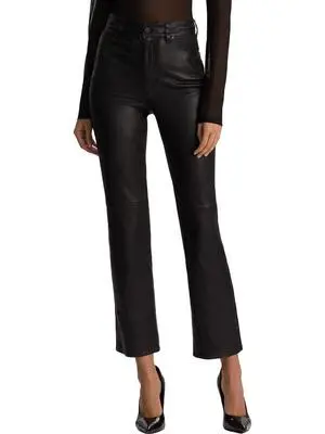 Alice + Olivia Casey Leather Ankle Pant - Black