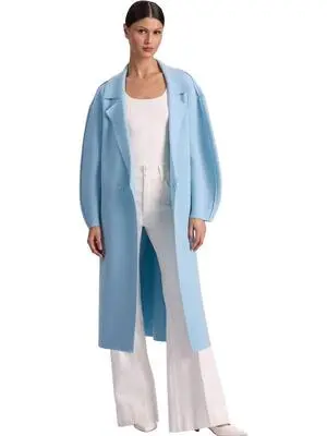 Alice + Olivia Merino Wool Cocoon Coat - Blue