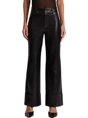 Alice + Olivia Alexander Vegan Ankle Pant - Black