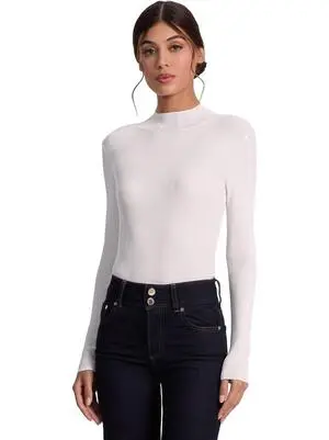 Alice + Olivia Roberta Ribbed Turtleneck - White