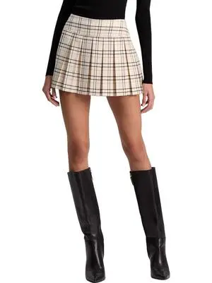 Alice + Olivia Emilie Plaid Mini Skort - Natural