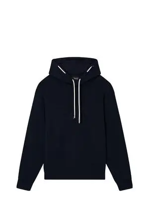 Emporio Armani Loose-fit Hooded Sweatshirt With Domed Eagle - Navy