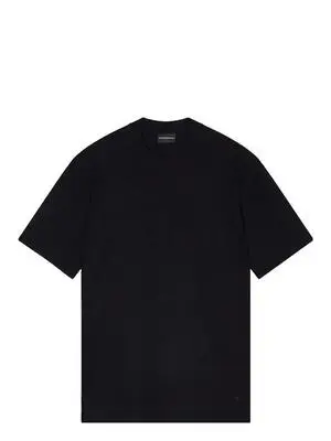 Emporio Armani Jersey Jacquard T-shirt With All-over Motif - Black