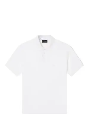 Emporio Armani Regular-fit Polo Shirt In Piqu - White