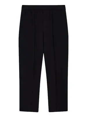 Emporio Armani Double Jersey Trousers With Micro Eagle Band - Black