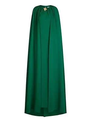 Oscar De La Renta Georgette Caftan With Cyclamen Detail - One-color