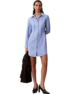 Calvin Klein Twill Mini Shirt Dress - Hydrangea