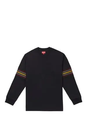 Supreme Knit Panel Stripe Long Sleeve Top Black