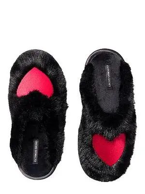 Victoria's Secret Luxe Plush Closed-toe Slippers - Black