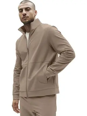 Alo Yoga Conquer Max Mock Neck Full Zip Sweatshirt - Gravel