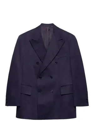 Prada Double-breasted Peak-lapel Blazer - Blue